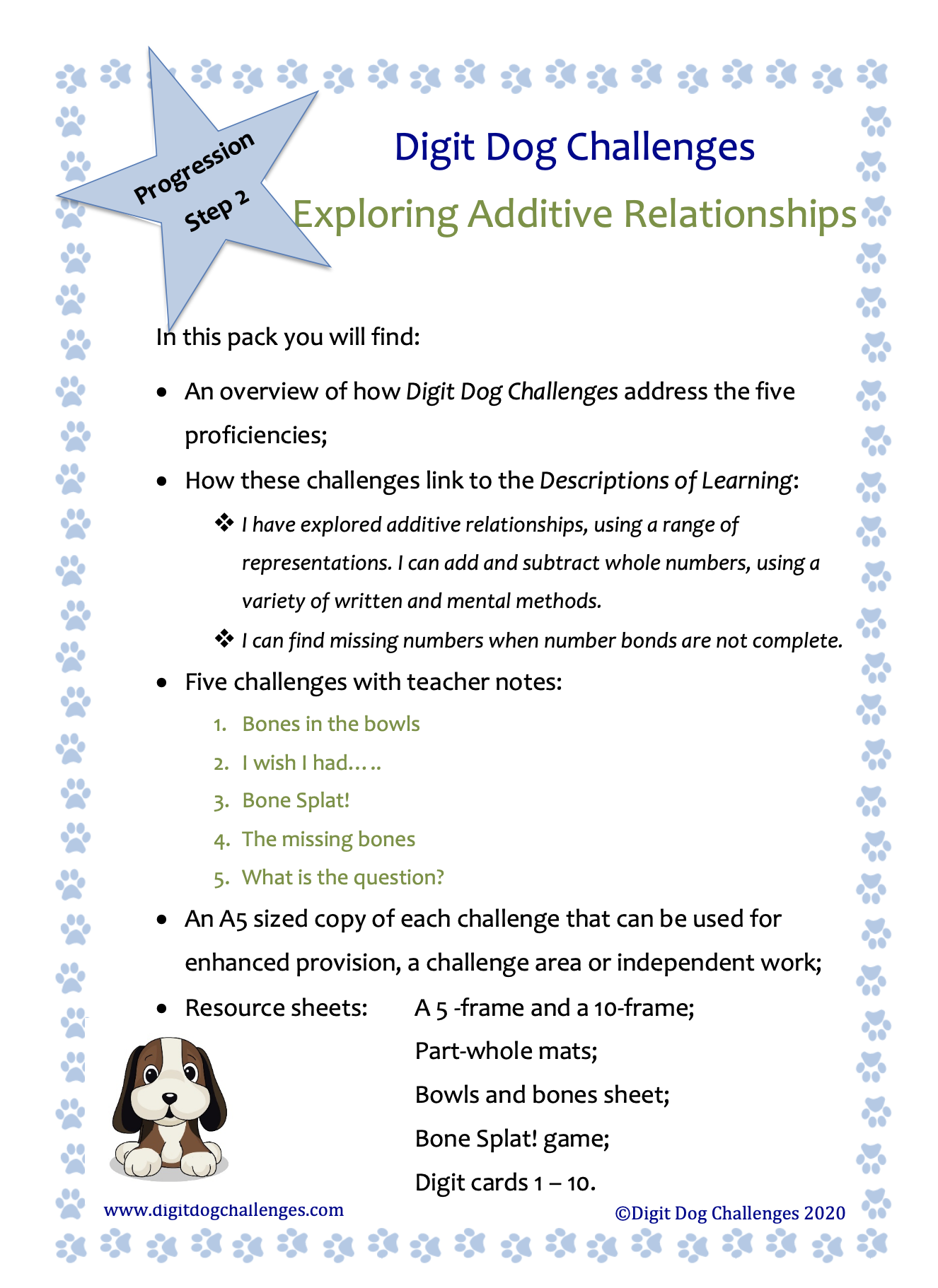 NEW! Challenge card pack – Exploring Additive Relationships – Digit Dog ...